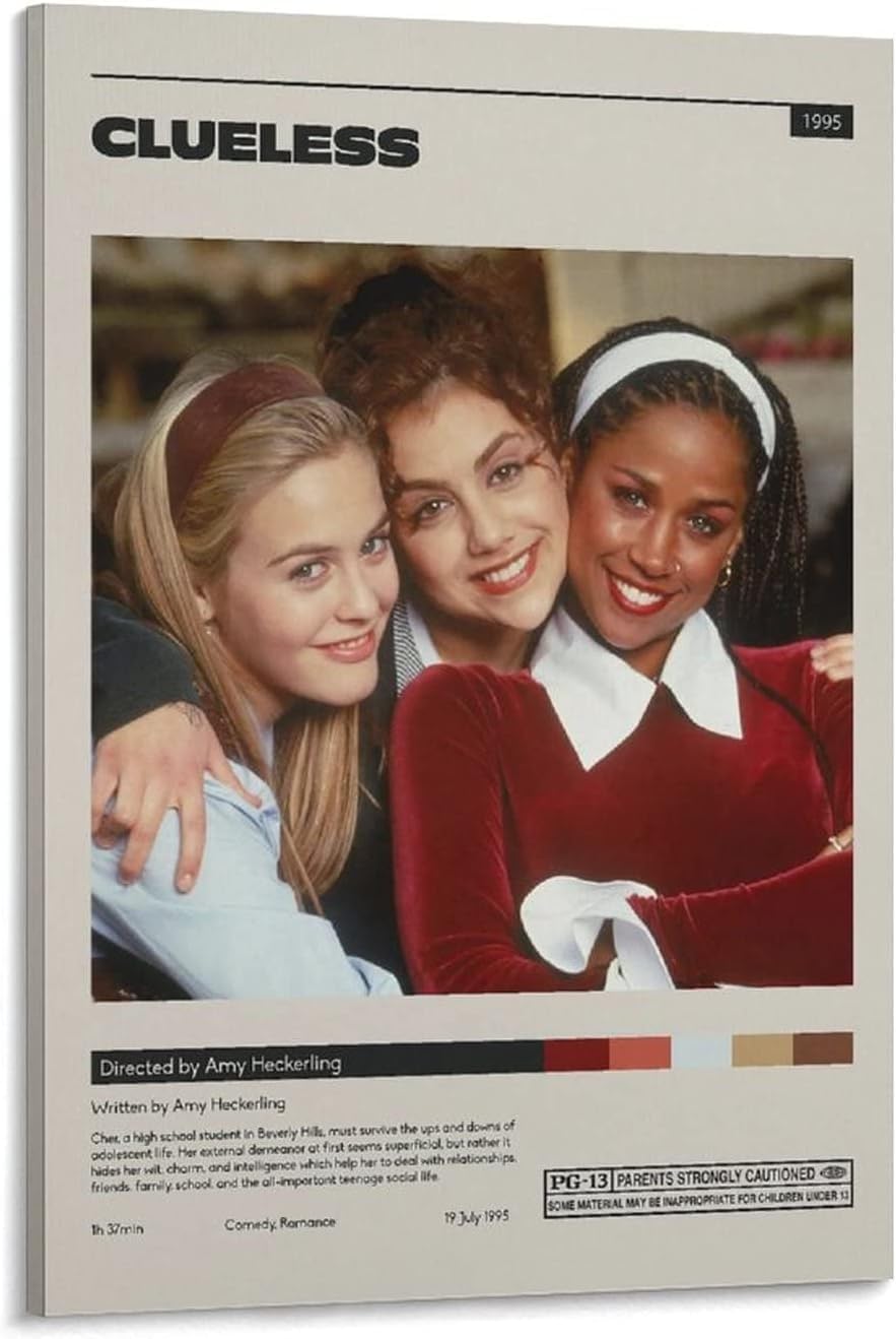 Amazon.com: Clueless Movie Poster For Room Aesthetic 90s Canvas Art ...