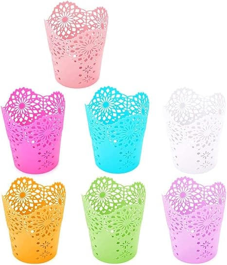 circe-eu 7Pcs Hollow Flower Pencil Pots for Desk Office Storgae ...