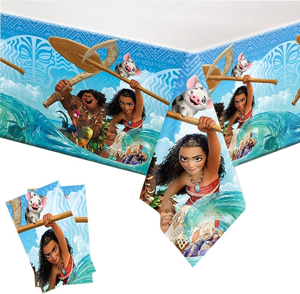 Amazon.com: GANKTOWCOY 3 Pieces Cartoon Tablecloths Cartoon Table Moana ...