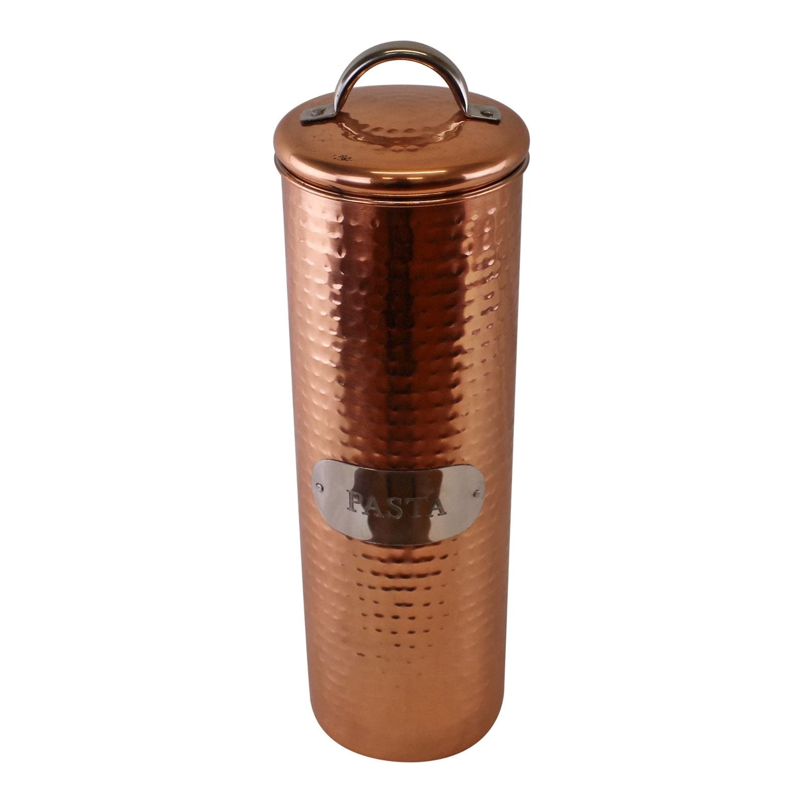 Hammered Copper Metal Kitchen Food Storage Tin Canister Pot (Pasta Tin ...