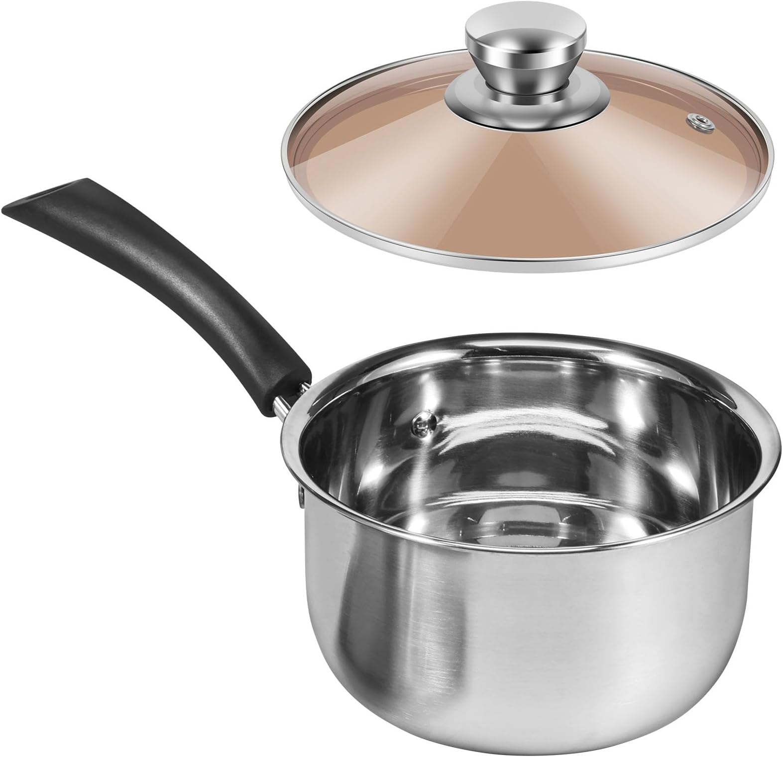 Amazon.com: NEMTMCUA 2 Quart Saucepan, Stainless Steel Small Sauce Pan ...