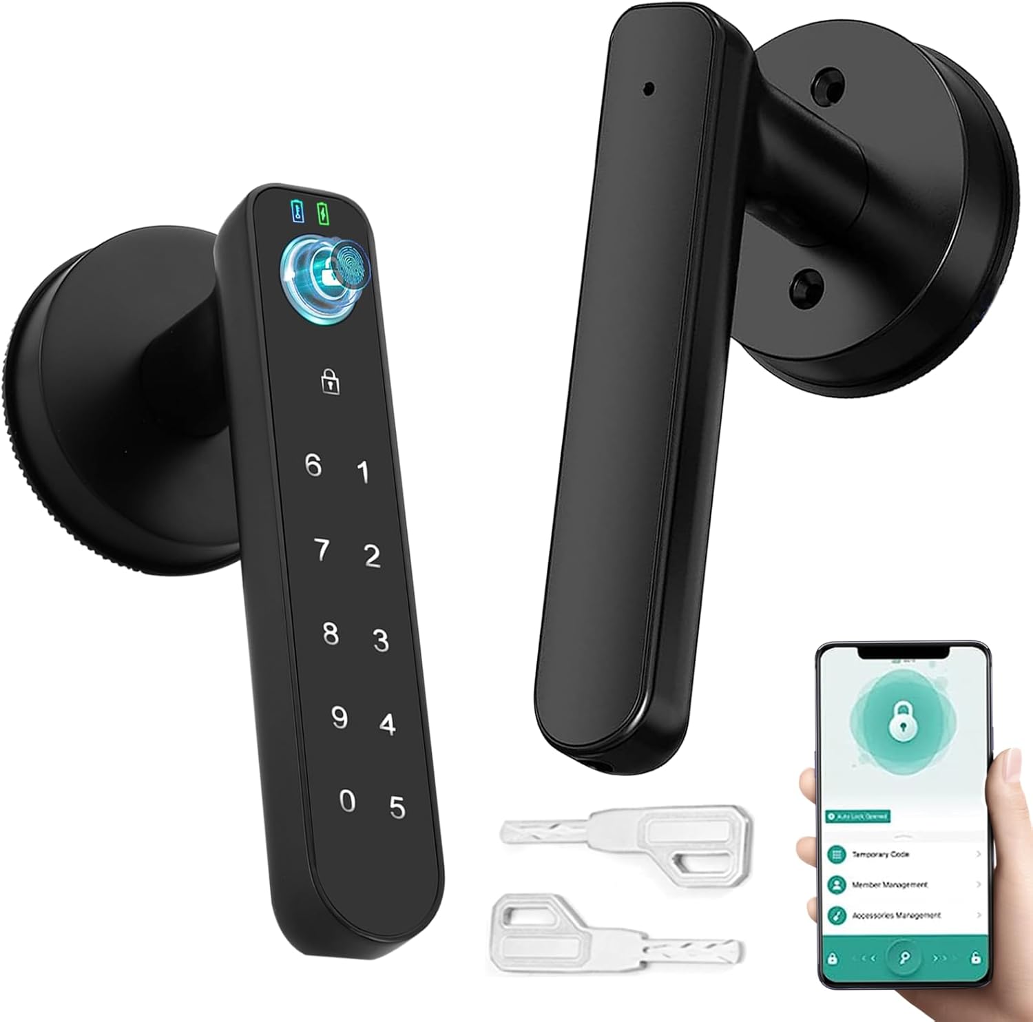 APPREACT Fingerprint Door Lock - Keyless Entry with Keypad and App ...