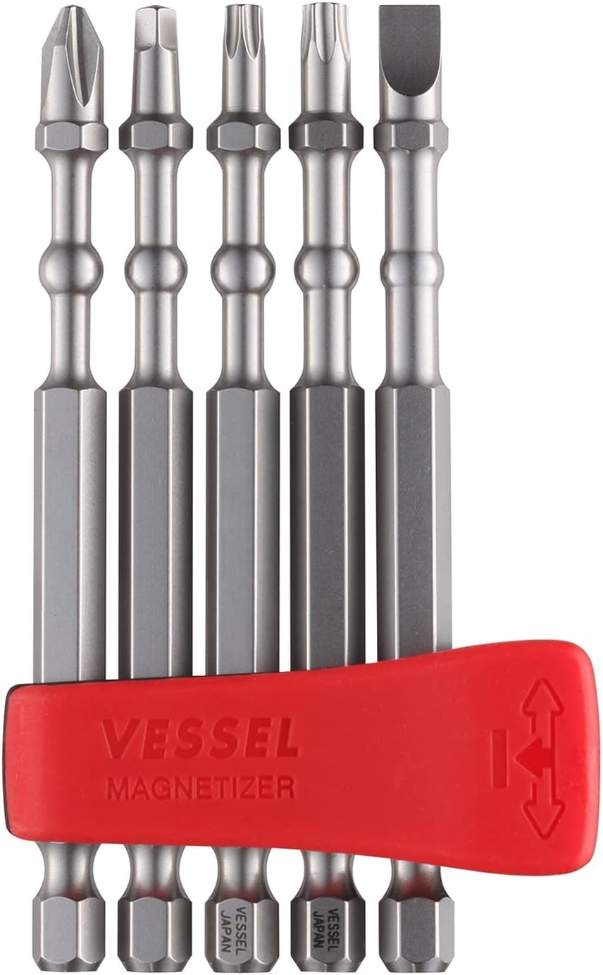 VESSEL Impact Ball Torsion Bits Assort X50 5PC with MAG Charge Holder ...