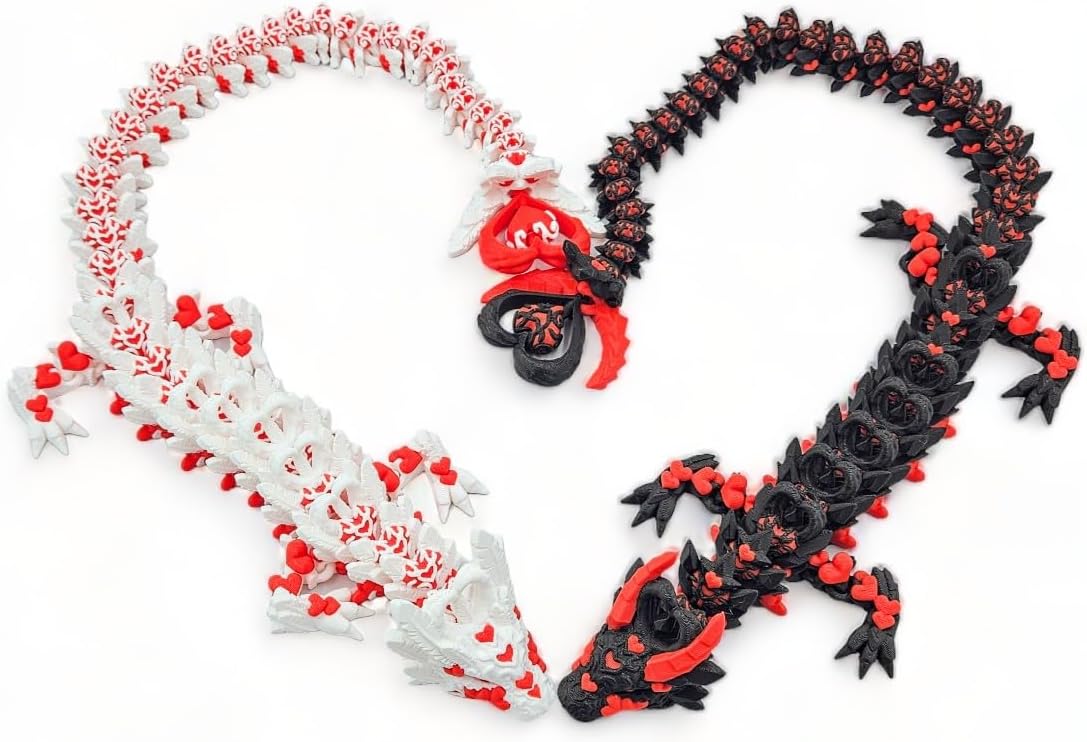 Amazon.com: Articulating Heart Dragon Themed Collectible Figurines ...
