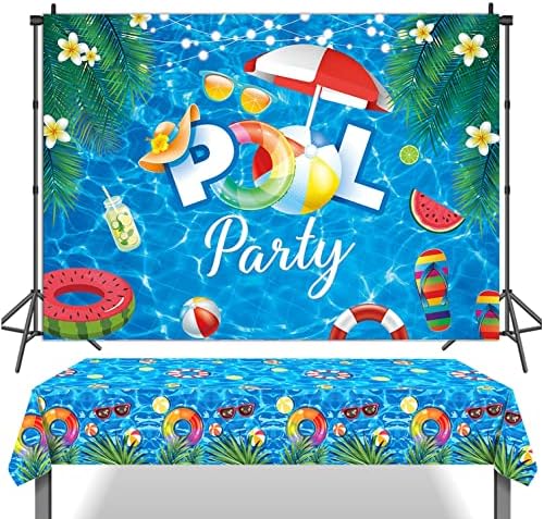 Amazon.com : Summer Beach Party Decorations, Pool Party Banner Backdrop ...