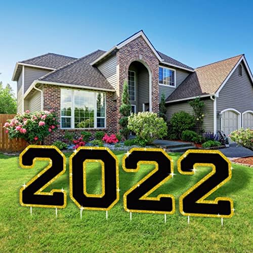 Amazon.com : Visgo Black Gold Graduation Yard Sign - 11Pcs Large ...