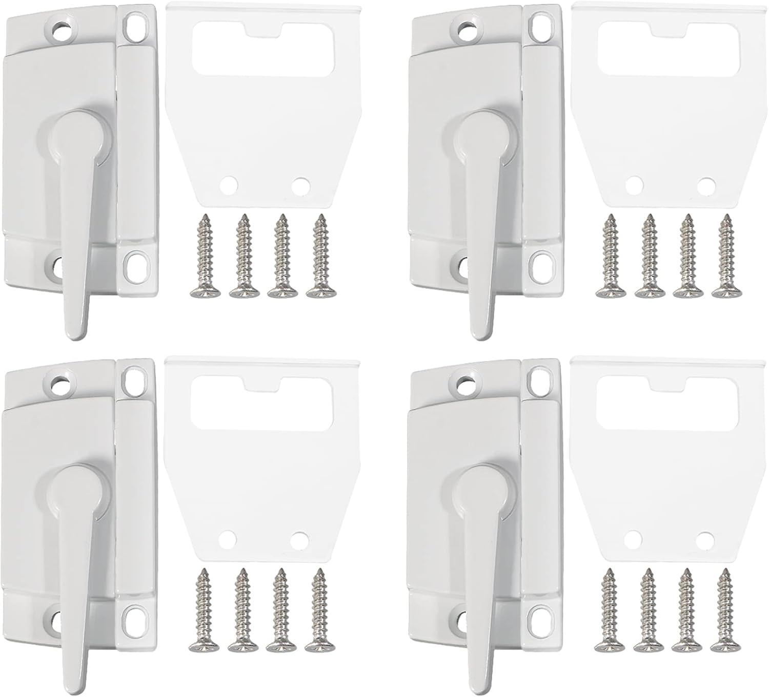 Kyuionty 4 Pack Window Sash Locks and Keeper, 2 Inch Hole Center Cam ...