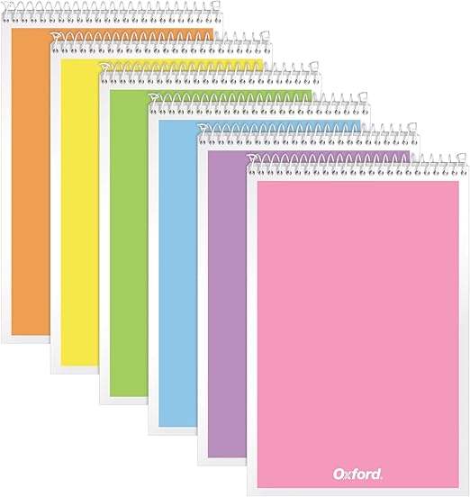 Amazon.com : Oxford Steno Spiral Notebooks, Top Bound Steno Pads, 6x9 Inches, Gregg Ruled for ...