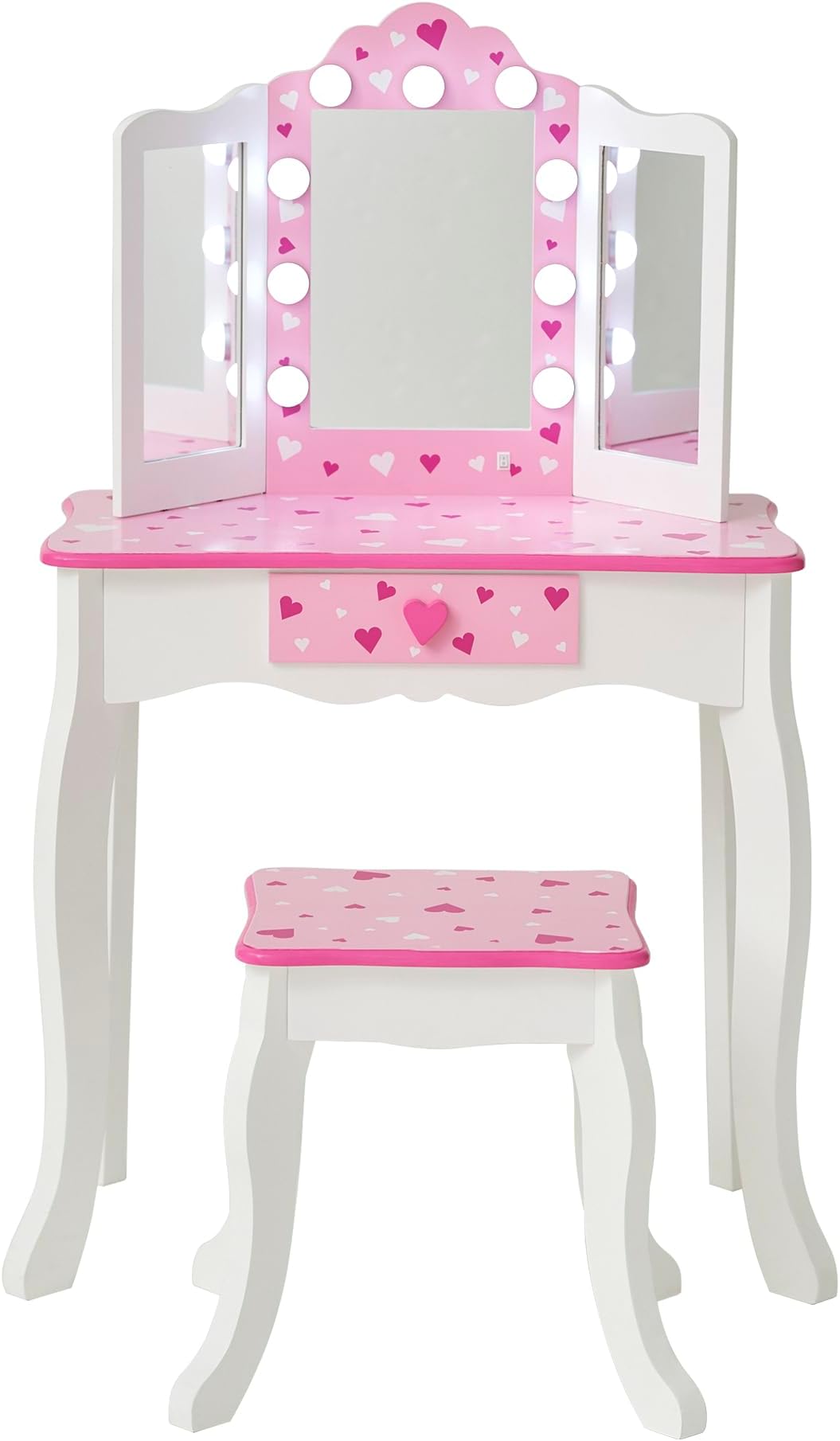 Amazon.com: Bophy Girls' Vanity Table and Chair Set with Light, Kids ...