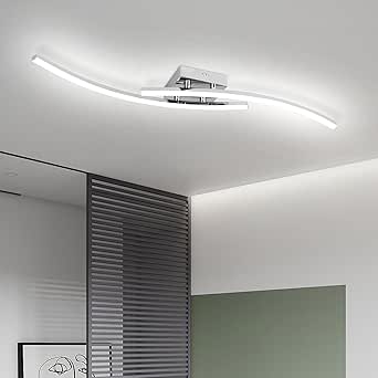 HLILCEH Modern LED Ceiling Light - 31.4Inch Linear Chrome Fixture ...
