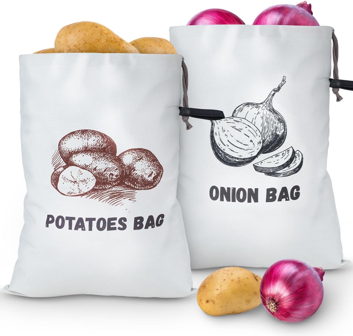 Amazon.com: Potato Onion Storage Bag, Blackout Reusable Potato Keeper ...