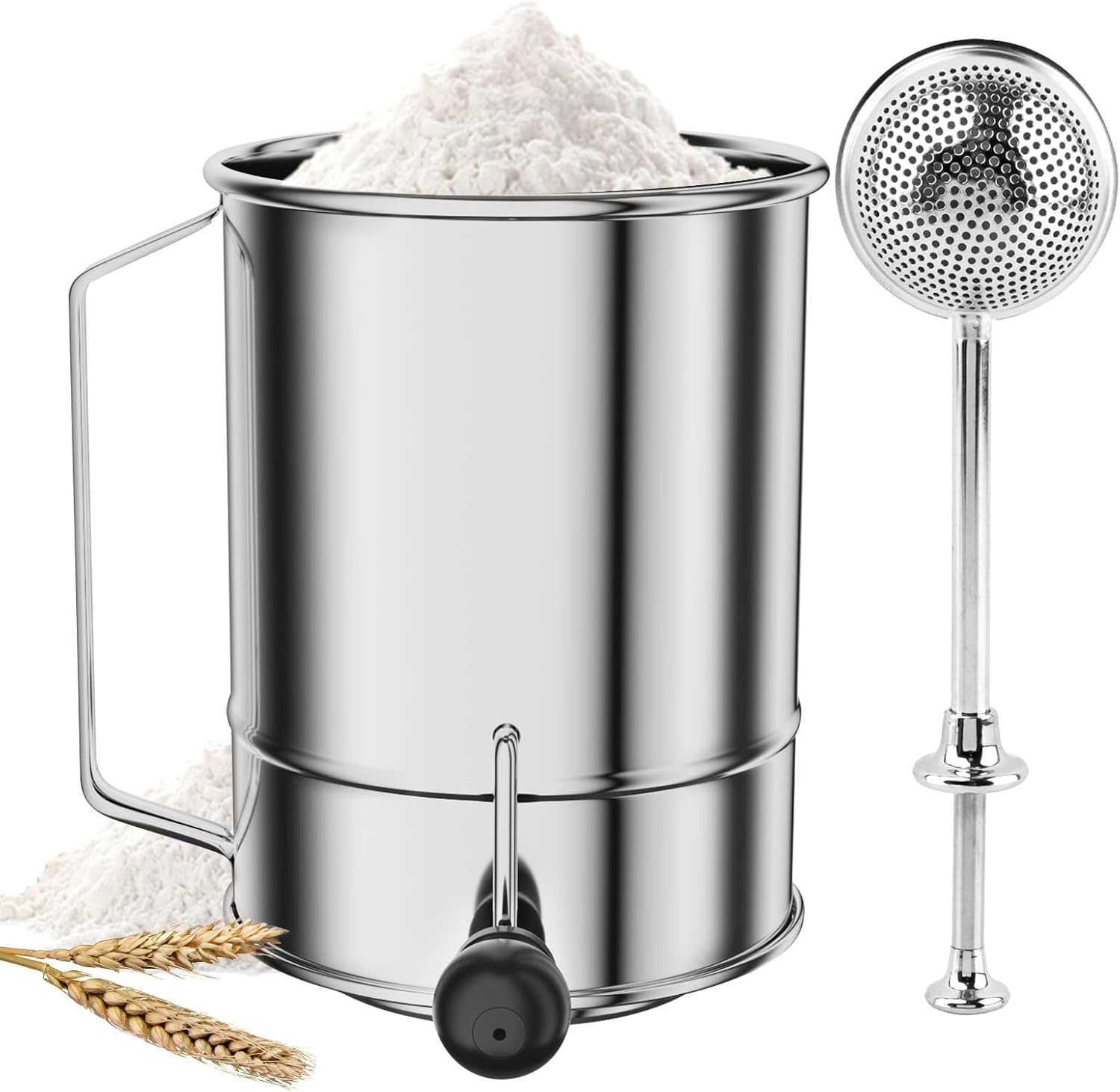 Amazon.com: Flour Sifter and Powdered Sugar Duster Set, Stainless Steel ...