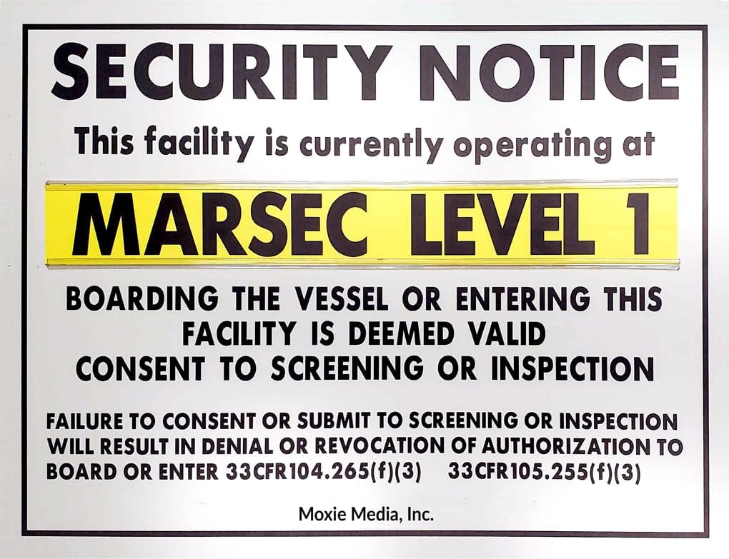 Amazon.com: Moxie Media, Inc. MARSEC Level Security Notice Combination ...