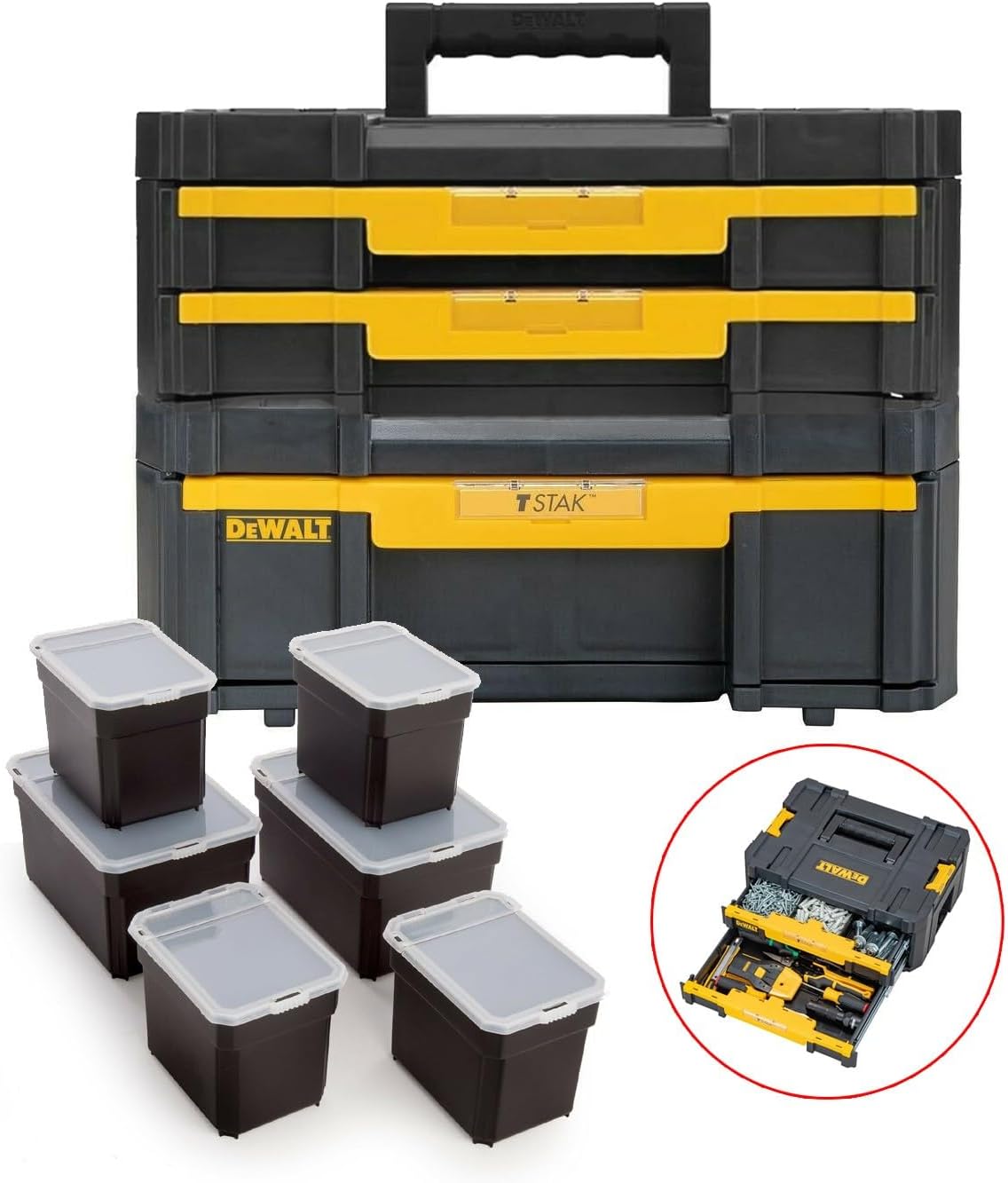 Dewalt DWST1-70706 TStak IV Tool Storage Box with 2 Shallow Drawers 8L ...