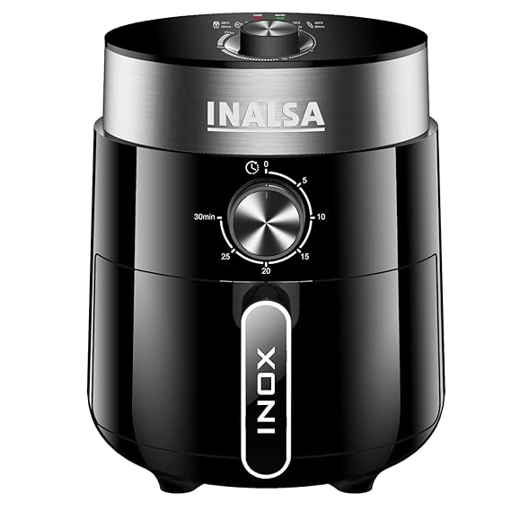 INALSA Air Fryer 2.5 L Inox-1200W with Power & Heating Light Indicator ...