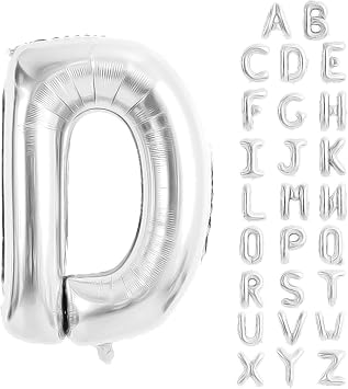 Amazon.com: Silver Letter Balloons 40 Inch - Large Letter Balloon ...
