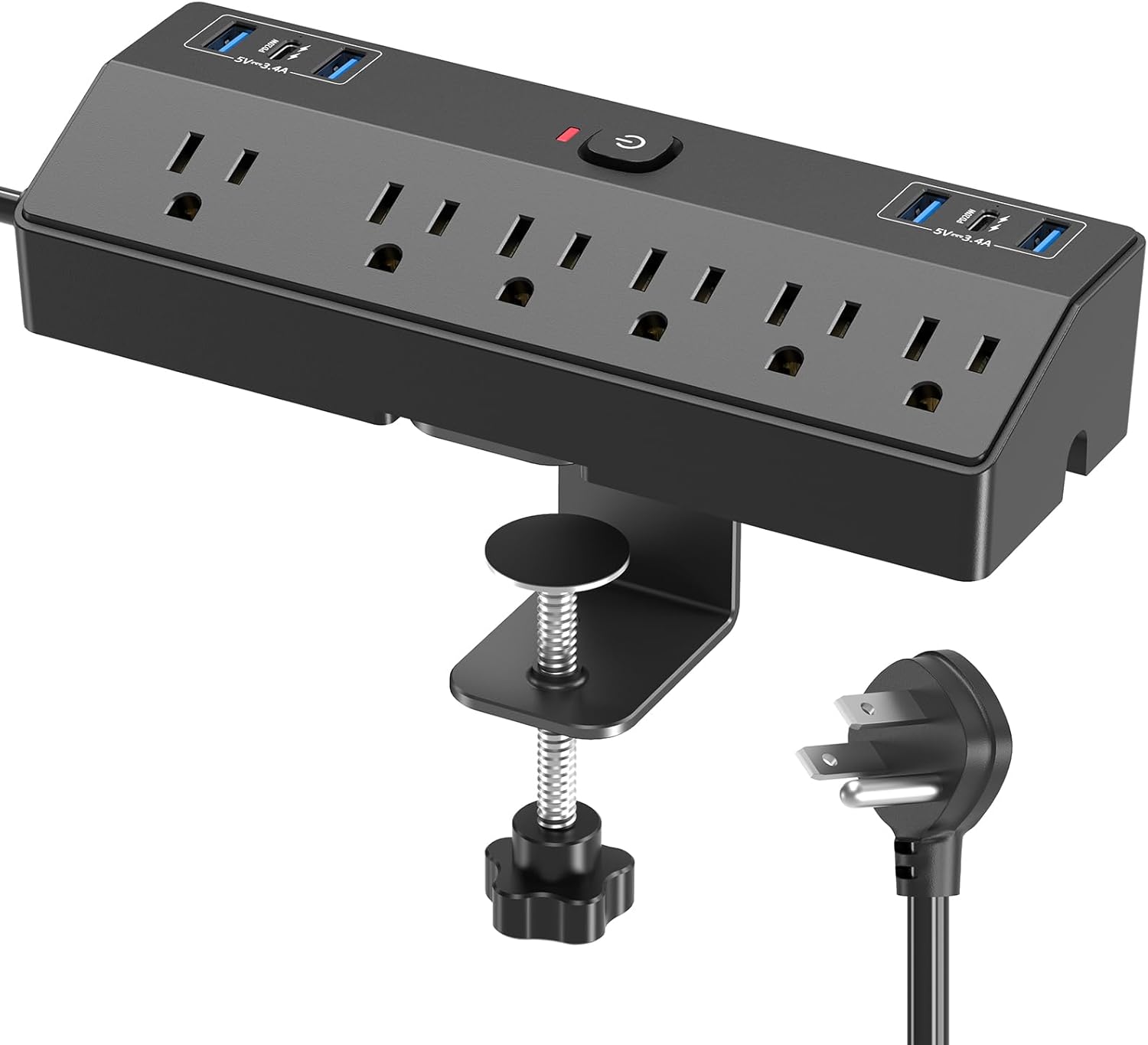 Amazon.com: Desk Clamp Power Strip with 40W Fast Charging Station ...