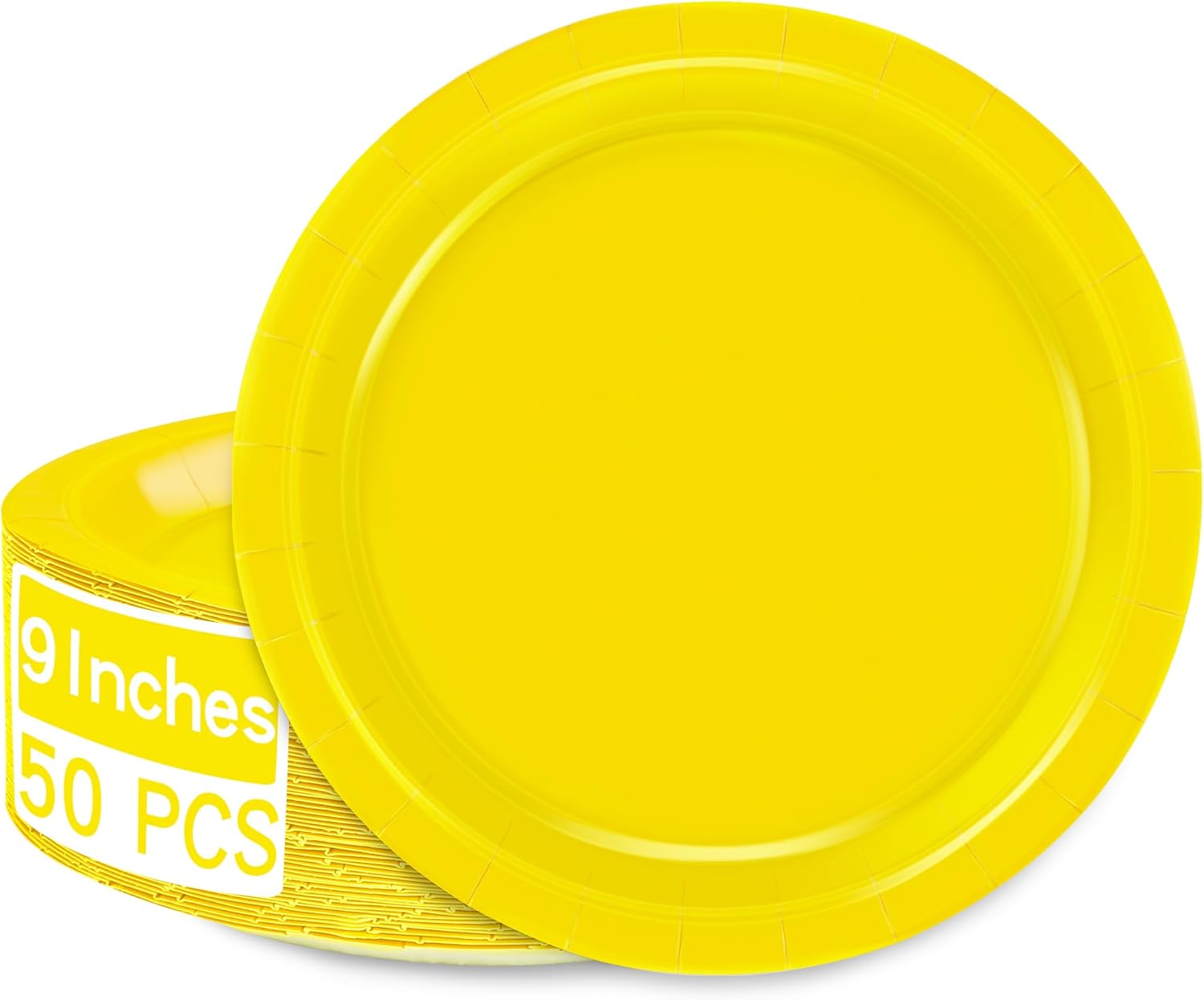 Amazon.com: QZYL Disposable Paper Plates Set, 50 PCS Yellow Dinner ...