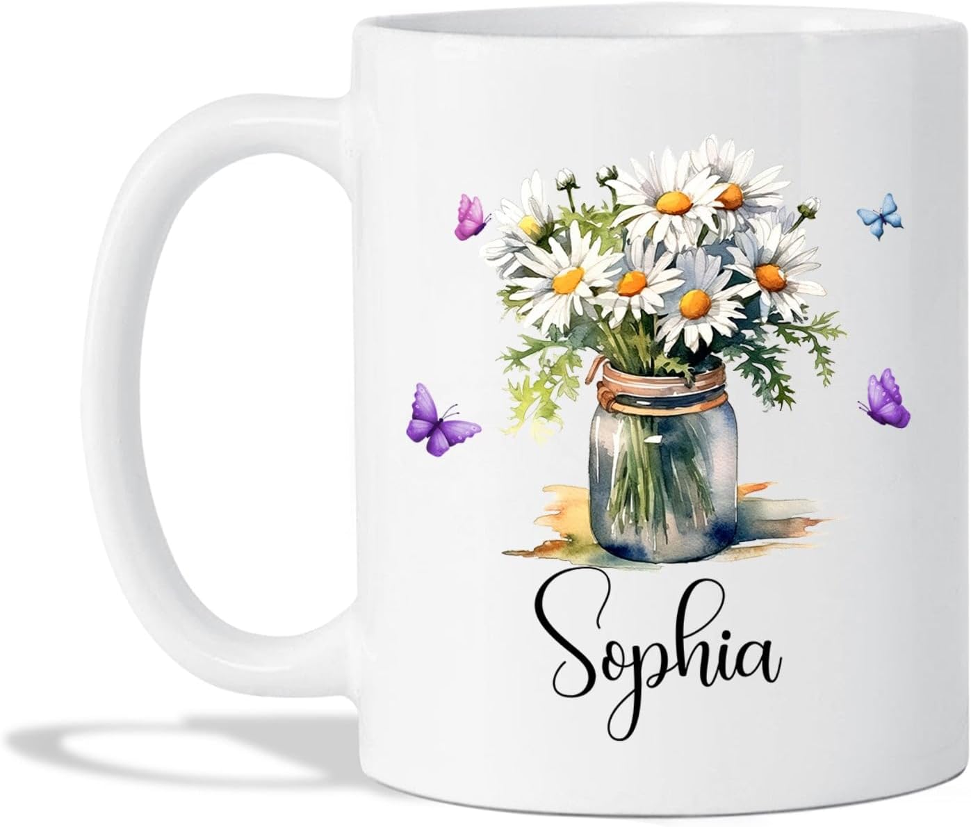Amazon.com: Personalized Name Daisy Flower Mug, Unique Daisy Ceramic ...