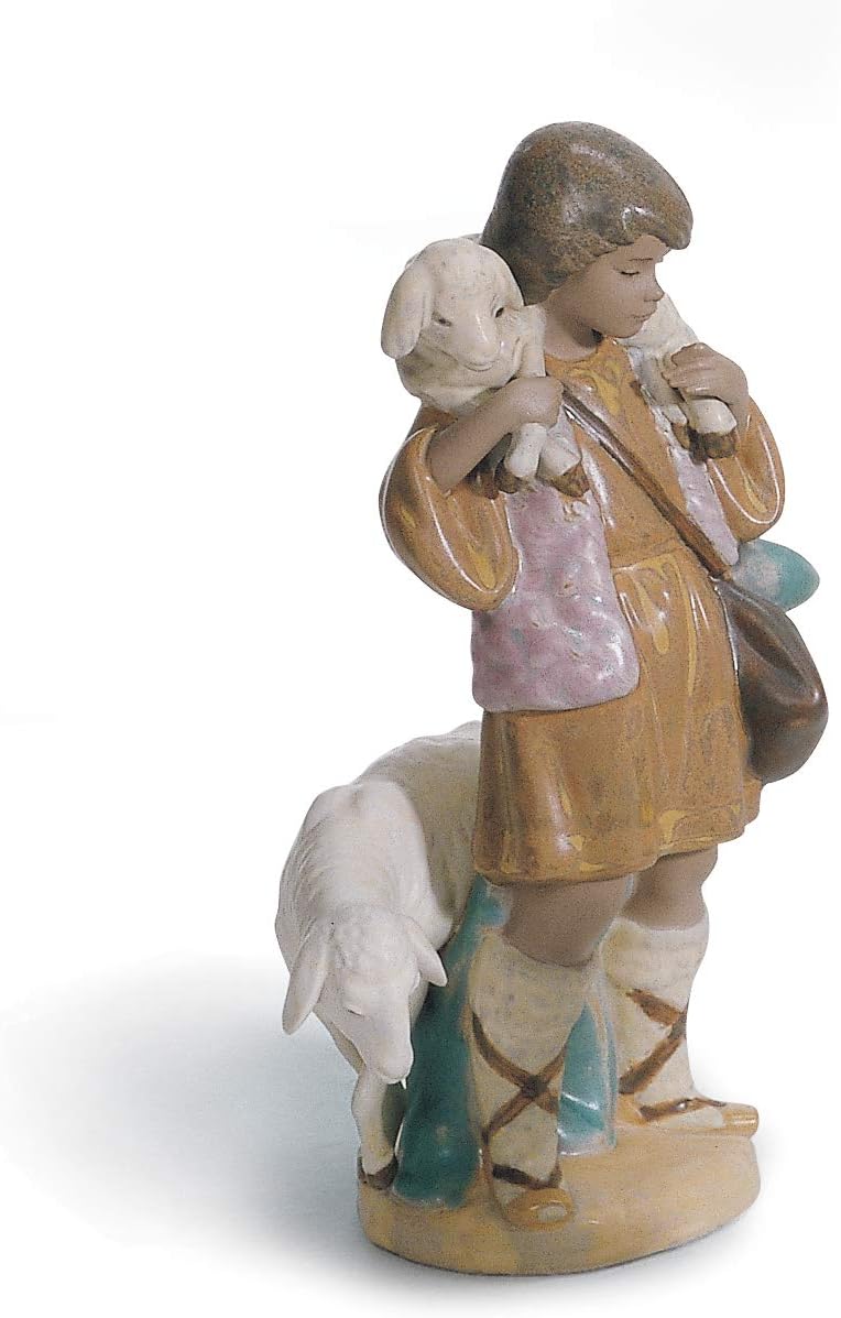 LLADRÓ Shepherd Boy Nativity Figurine. Gres. Porcelain Shepherd Boy ...