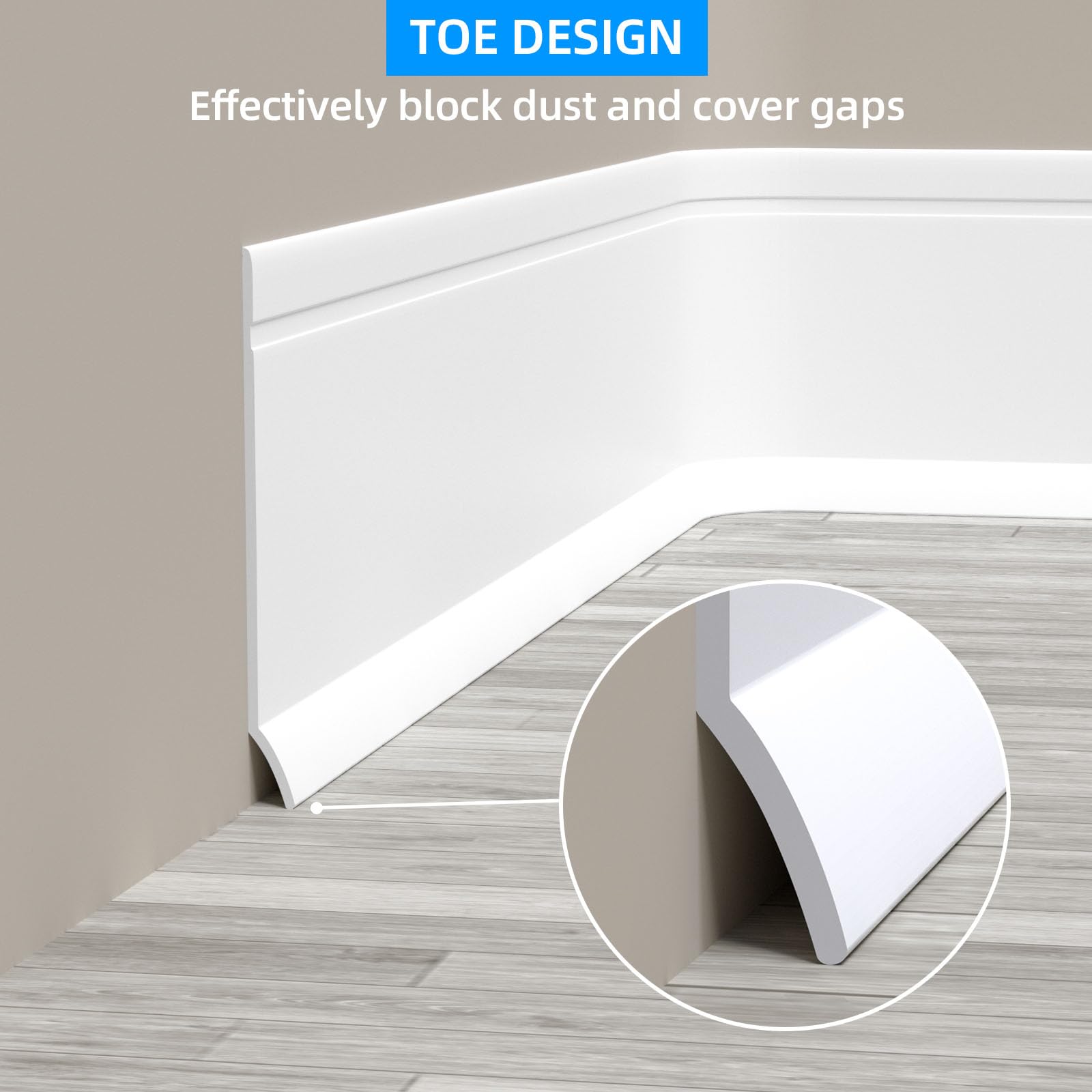 Snapklik.com : Pluden Flexible Baseboard Molding Trim, 4 Inch(W) X 40 ...