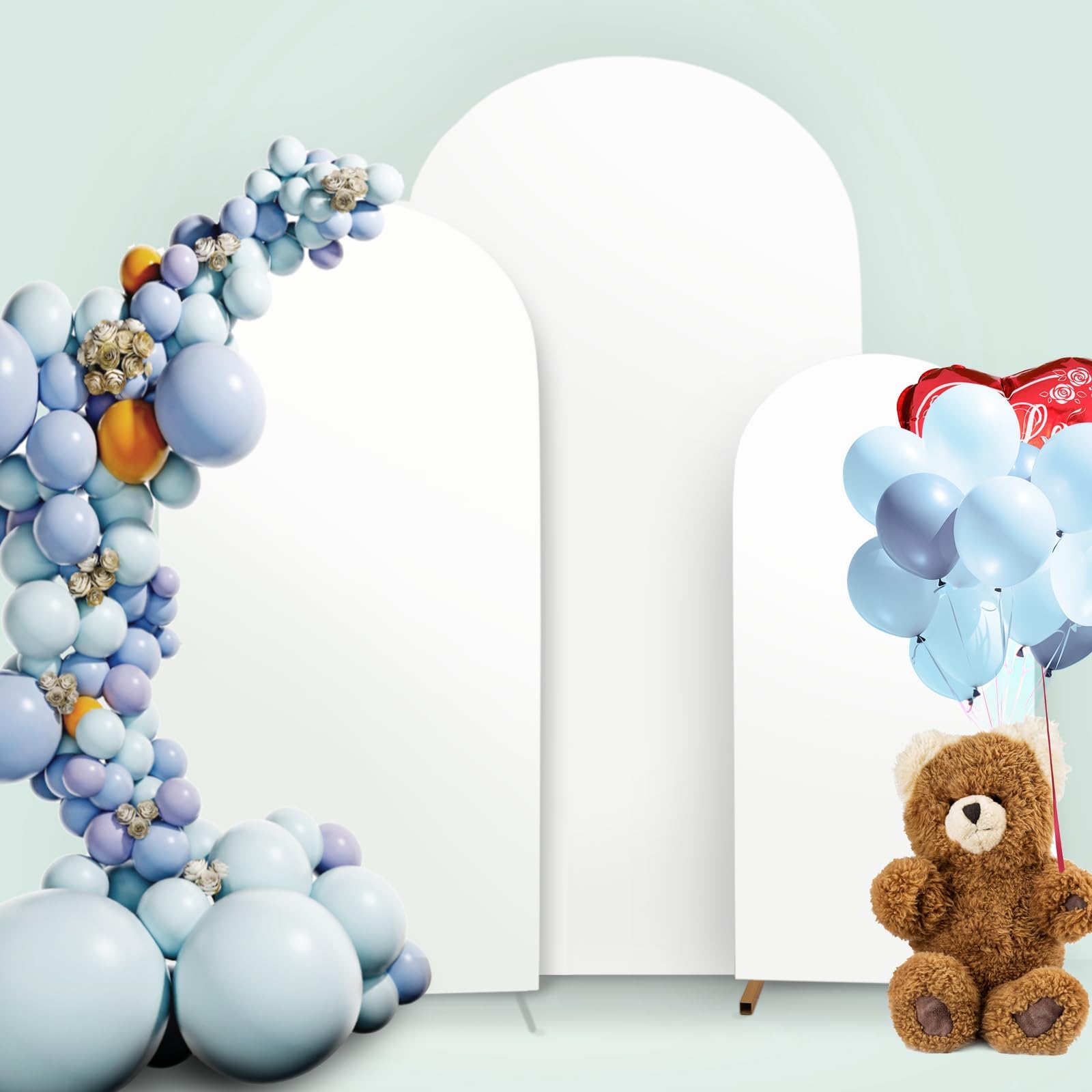 Amazon.com : Set of 3 Wedding Arch Cover Arch Backdrop Stand Covers,5ft ...