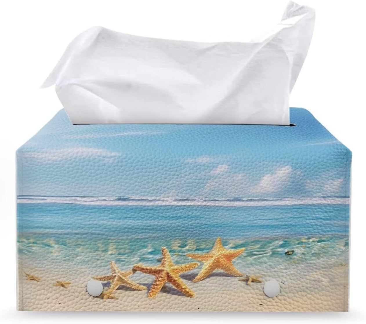 Amazon.com: Freewander Beach Starfish PU Leather Tissue Box Covers ...