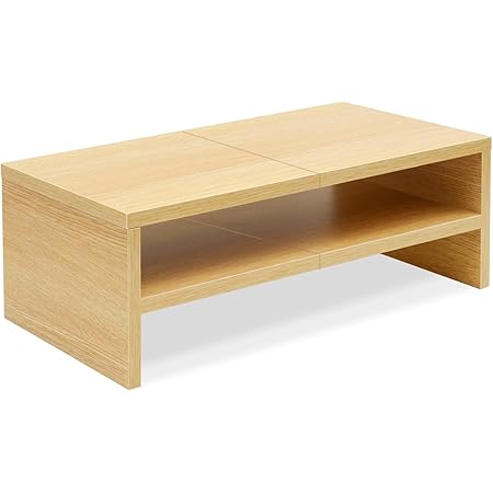 Amazon.com: Bamboo Monitor Stand - 2 Tiers Computer Monitor Riser with ...