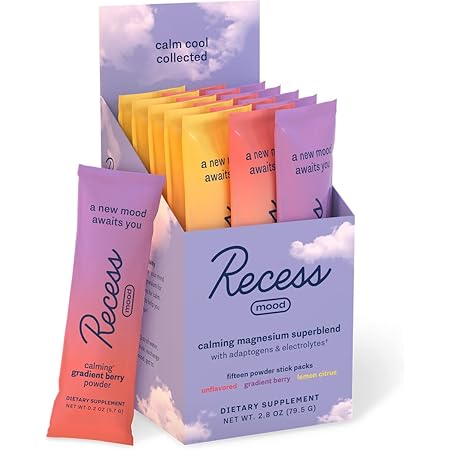 Amazon.com : Recess Mood Magnesium Supplement Drink Calming Beverage ...