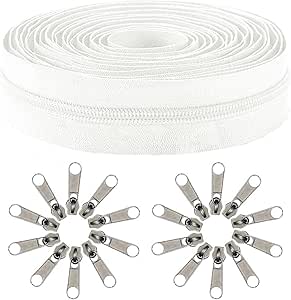 Amykite 10 Yards 360 Inches Bulk Zippers,9 Meters #5 Zipper for Sewing ...