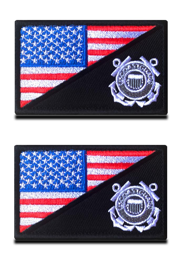 Amazon.com: 2 Pieces America Flag/Coast Patch, USA Coast Flag Patches, US Flag with Hook and ...