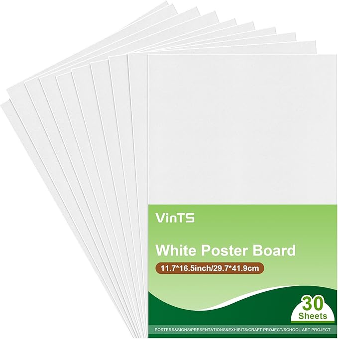 Amazon.com : 30Pcs Poster Board VinTS 11.7x16.5 Inches White Poster ...