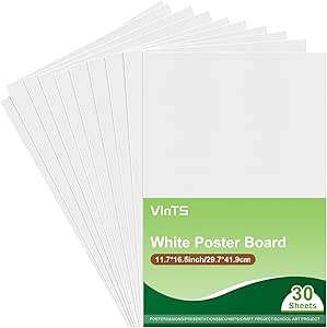 30Pcs Poster Board VinTS 11.7x16.5 Inches White Poster Paper, 230G ...