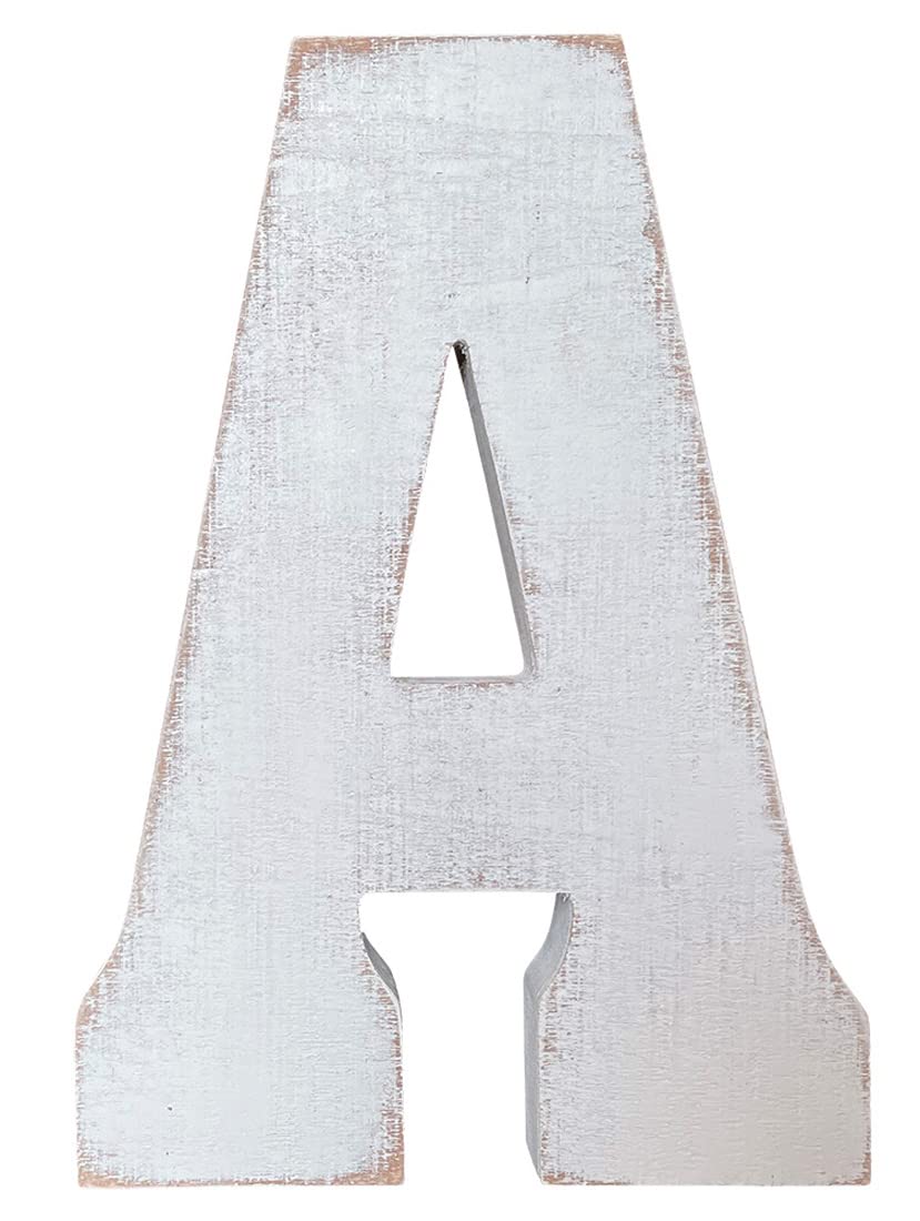 Snapklik.com : ABELOTS Large Wood Letter Distressed White Wash Alphabet ...