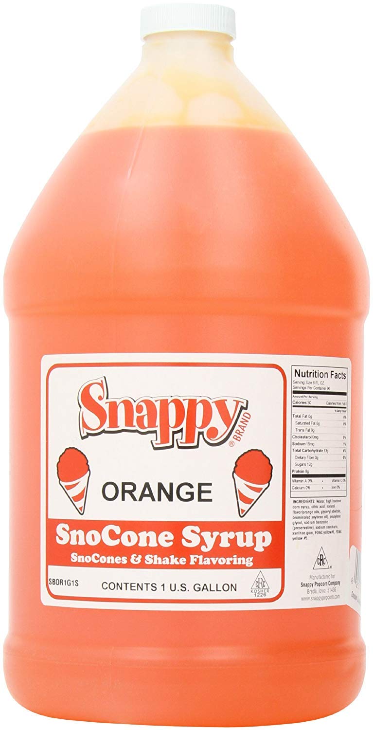 Amazon.com : Snappy Orange Sno Cone Syrup, 1 Gallon : Beverage ...