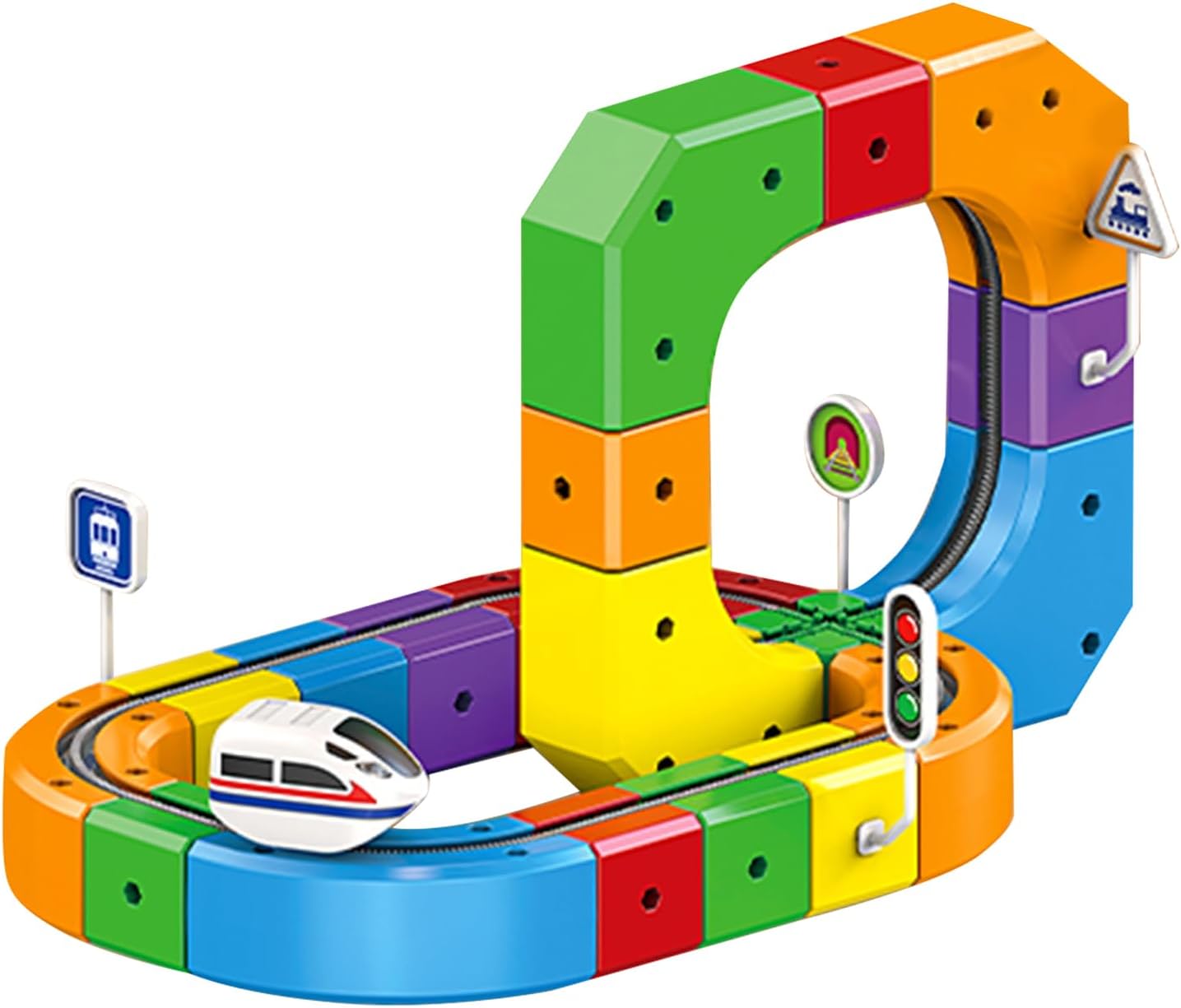 Amazon.com: klick Rail Electric Train Set, Magic Rail Cube Magnetic ...