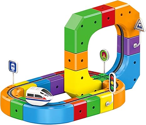 Amazon.com: klick Rail Electric Train Set, Magic Rail Cube Magnetic Monorail, Flexible Race ...