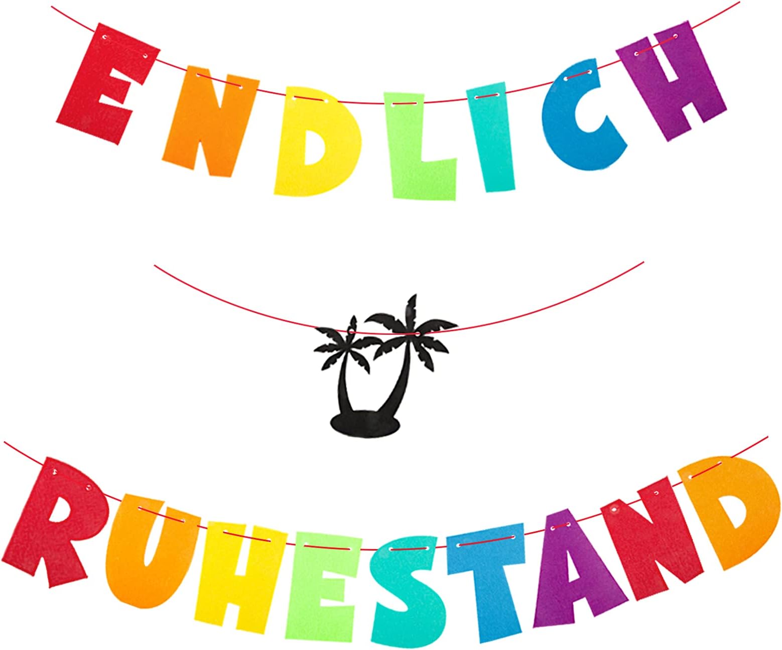 Amazon.de: Endlich Ruhestand Girlande Bunt Filz Banner Hänge Deko für ...