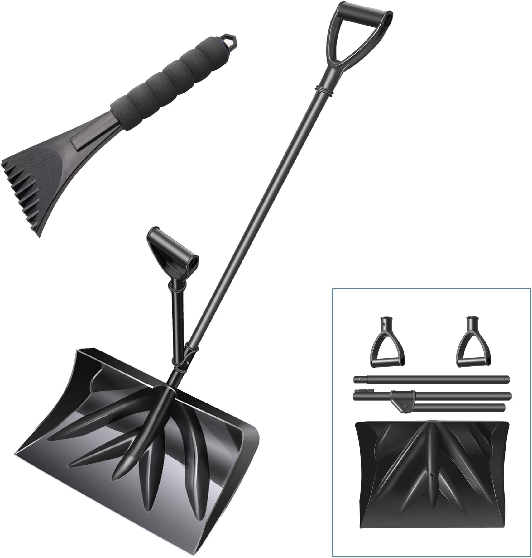 Amazon.com : Snow Shovel, Strain-Reducing Snow Shovel with Assisted ...