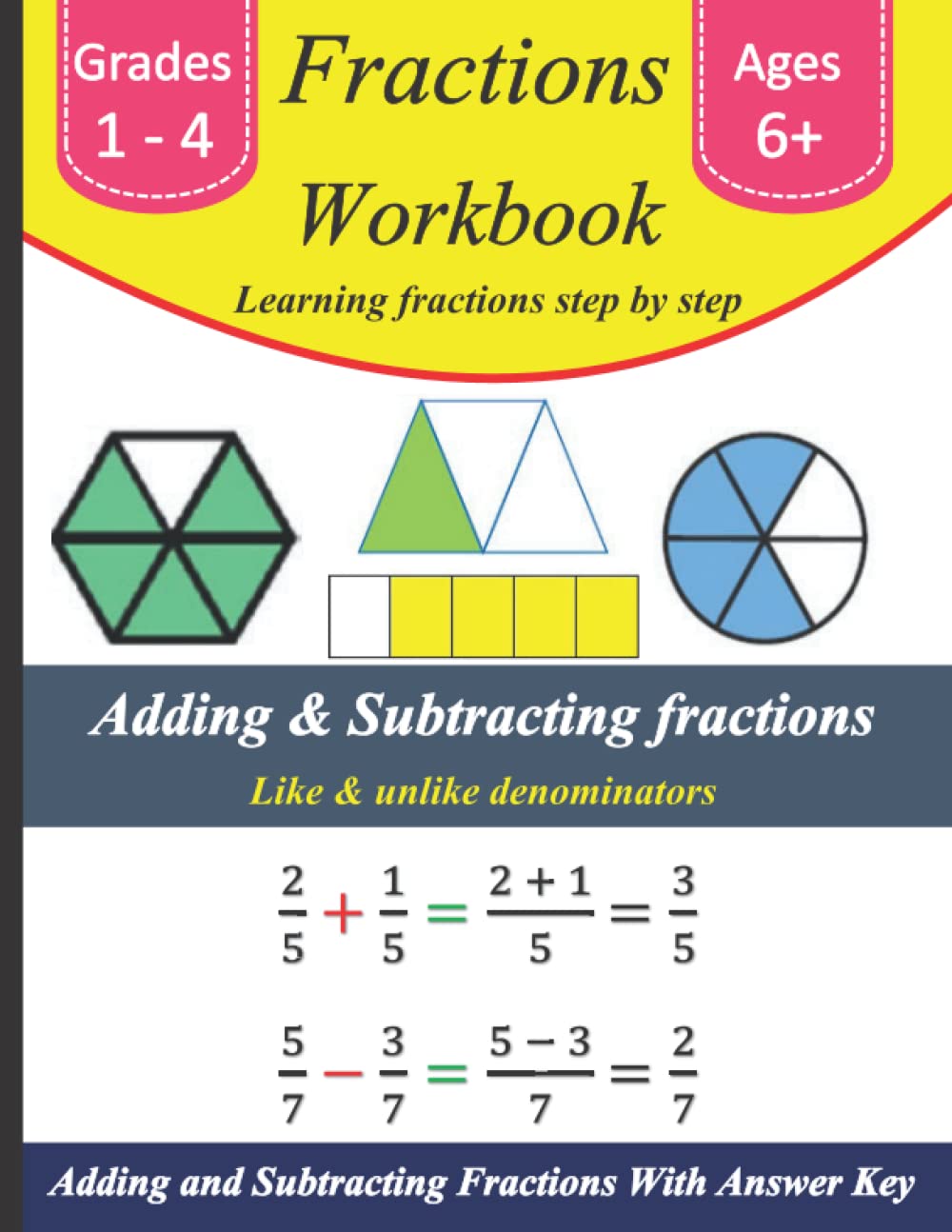 Fractions Workbook Grades 1 4 Learning Fractions Step By Step ...