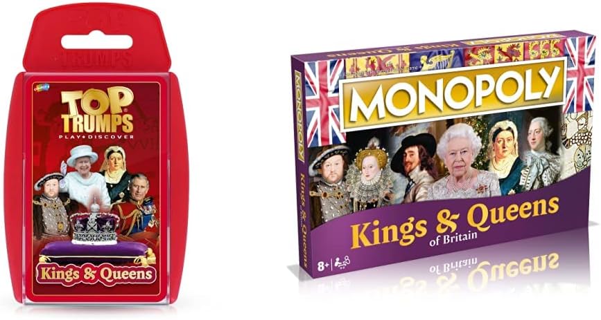 Top Trumps Kings and Queens Card Game + Kings and Queens Monopoly Board ...