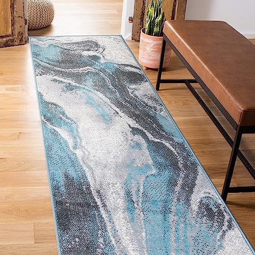 Amazon.com: Rugshop Distressed Contemporary Abstract Watercolor Stain ...