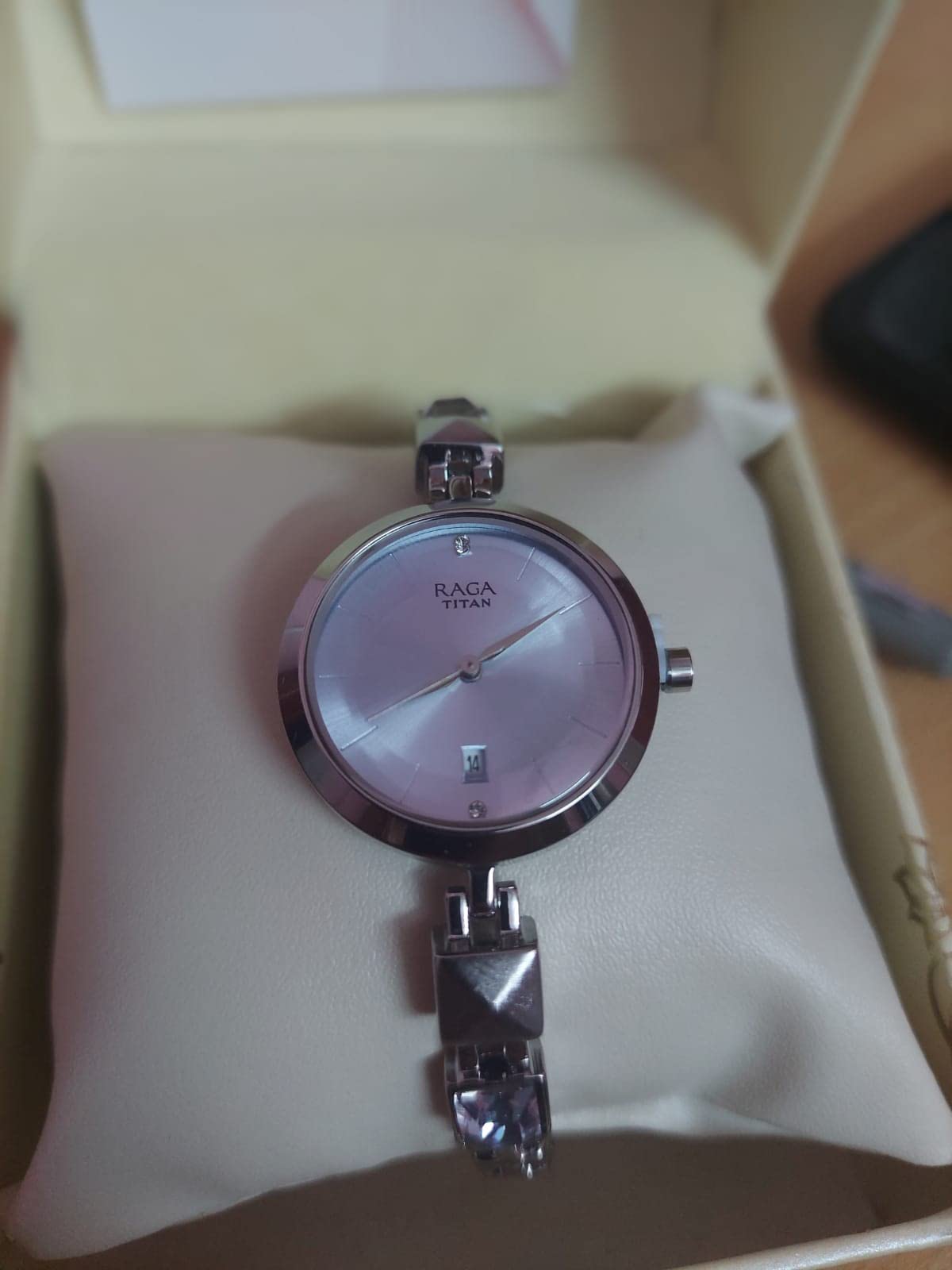 Titan Raga Viva Blue Dial Analog with Date Metal Strap watch for Women ...