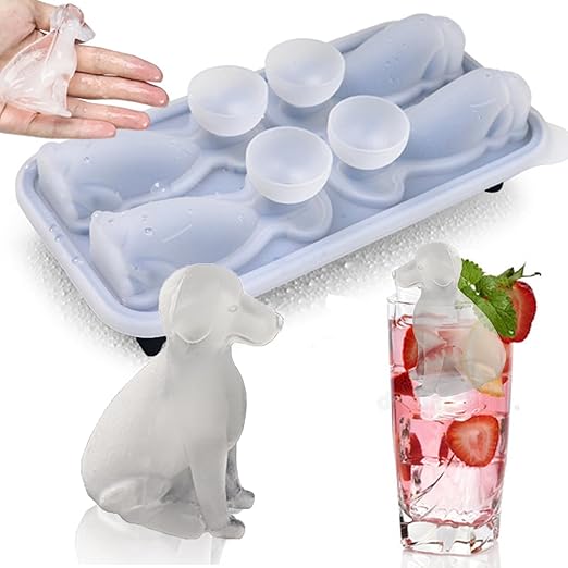 3D Labrador Dog Ice Cube Mold, Admaison Ice Cube Tray with Funnel for ...