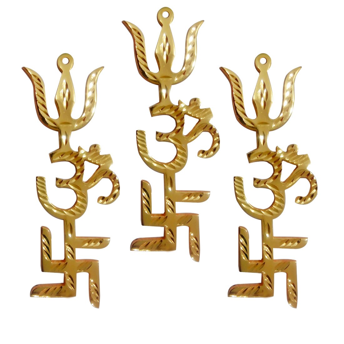 Buy Astroruchi Set of Three Swastik Om Trishul Trishakti Yantras Pure ...