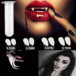 Amazon.com: Pigdun 4 Pairs Vampire Teeth with Adhesive,4 Sizes Vampire ...