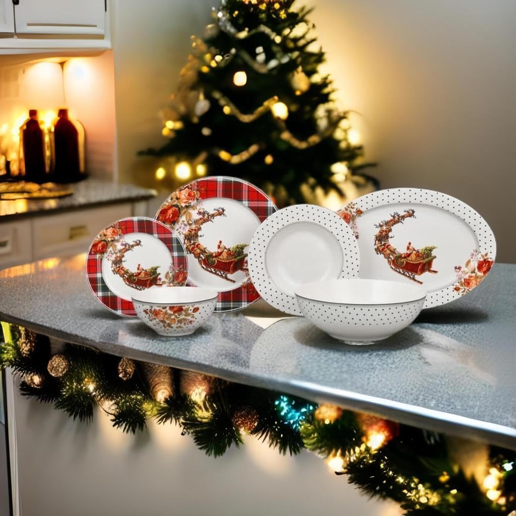 METTMANN PROFESSIONNEL, Service de table de Noël complet en porcelaine ...