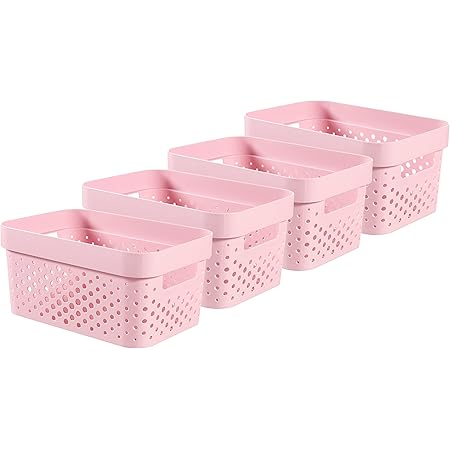 Curver Infinity Dots Set of 4 100% Recycled Small Storage Baskets 11 ...