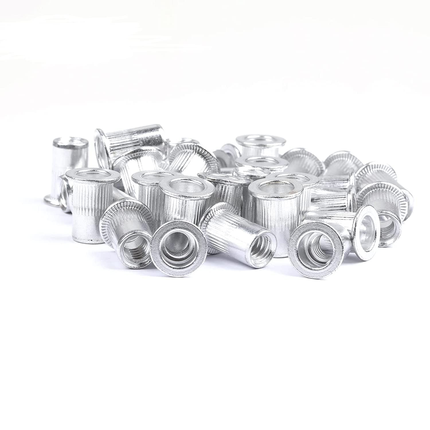 Snapklik.com : 1/4"-20 Rivet Nut Aluminum Flat Head Threaded Insert ...