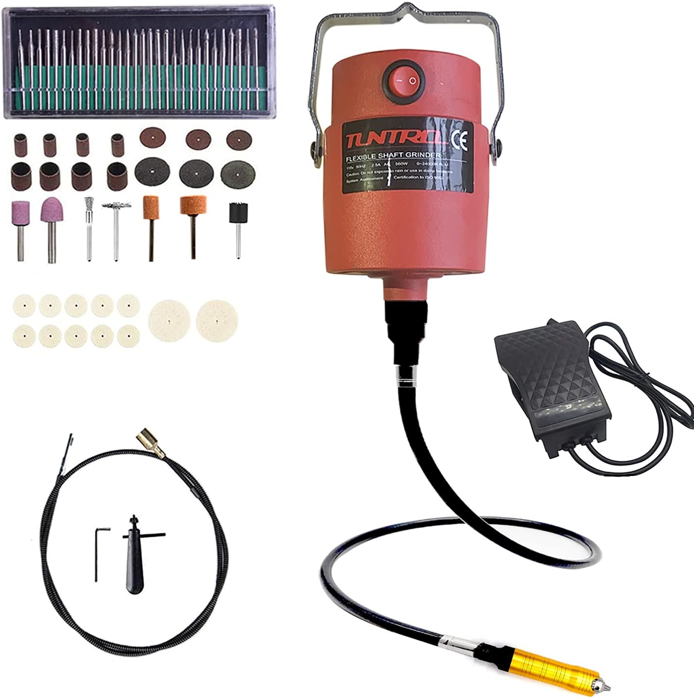 1/4"HP Electric Flex Shaft Hanging Grinder,23000 RPM Rotary Tool, 560W ...